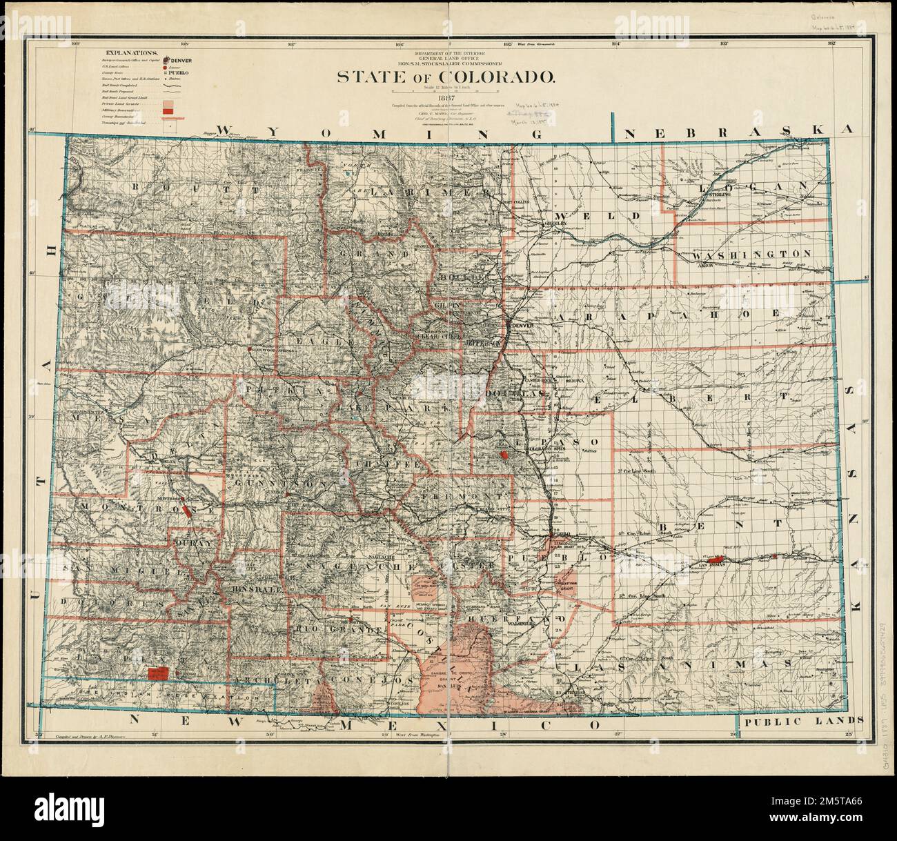 State of Colorado. Shows Surveyor General's office and capital, U.S ...