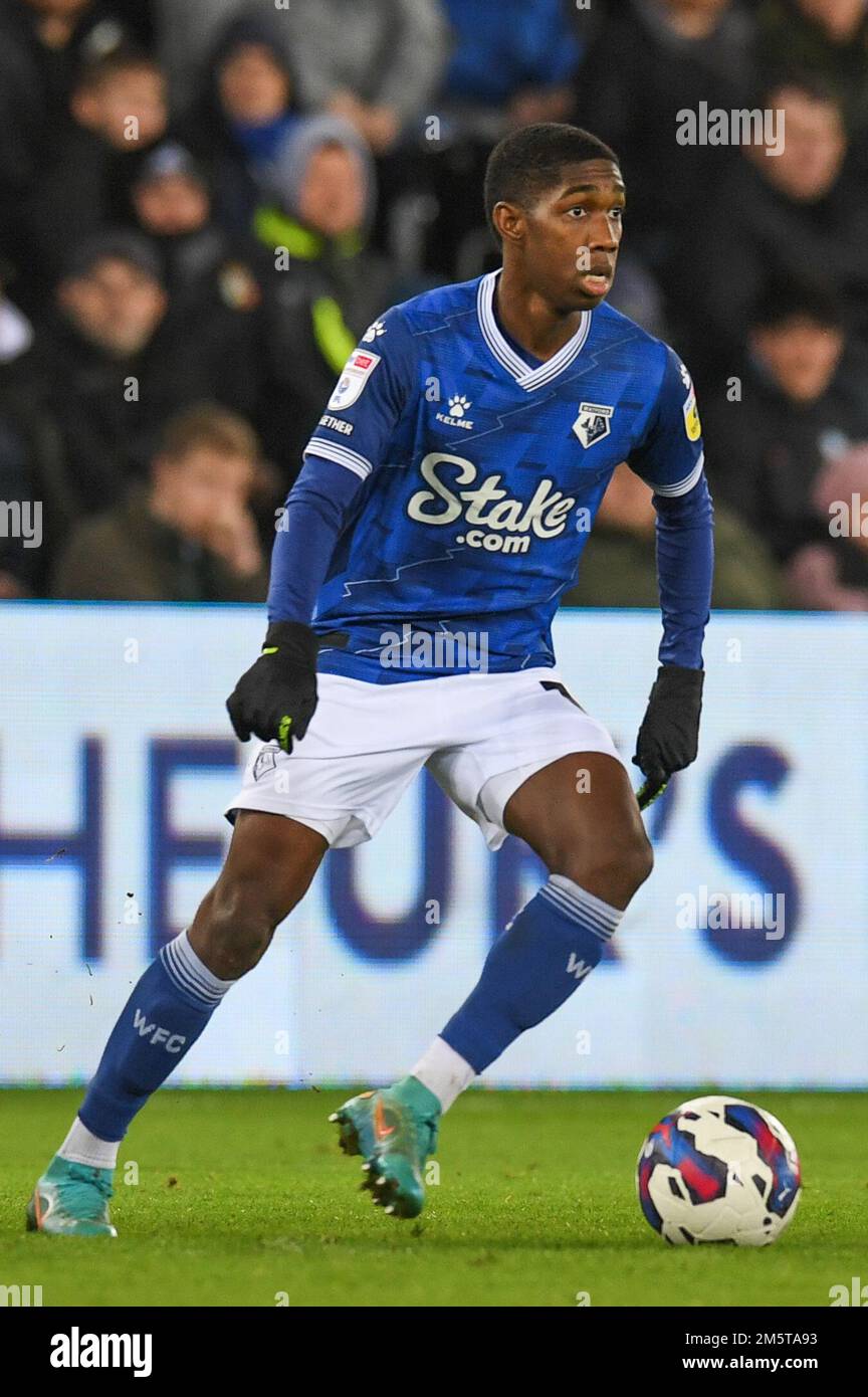 Yaser Asprilla #18 of Watford during the Sky Bet Championship match ...