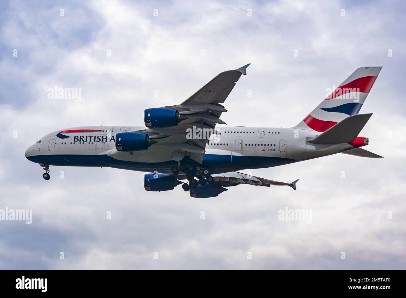 Chicago, IL, United States - December 30, 2022: Airbus A380-800 (G-XLED ...