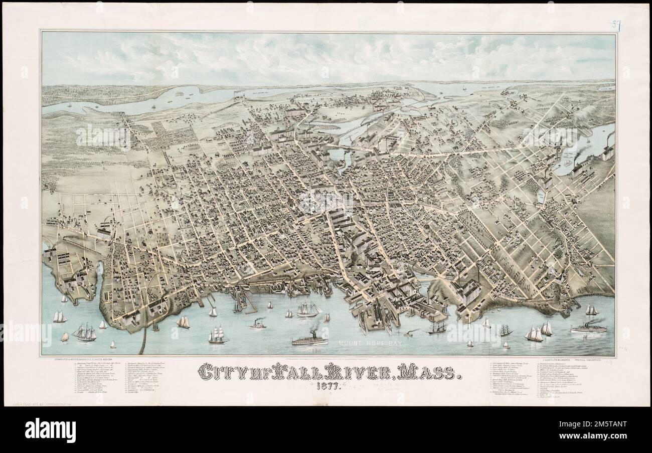 City of Fall River, Mass : 1877. Bird's-eye view. Indexed for points of ...