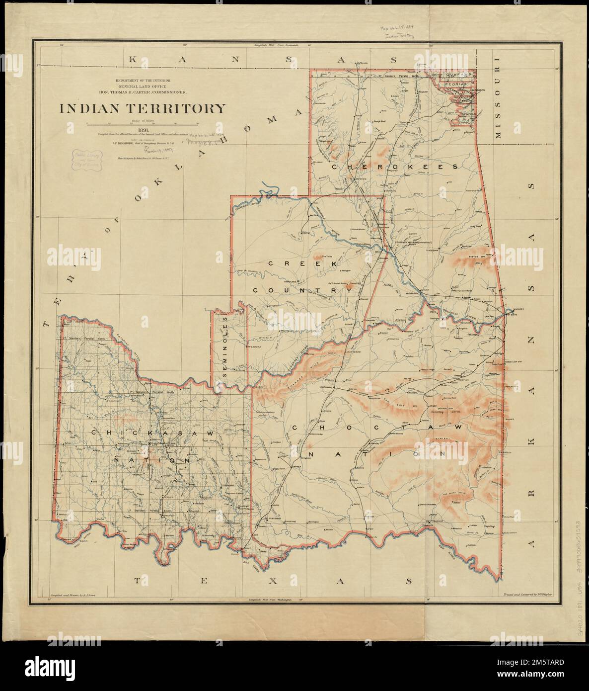 Indian Territory. Relief shown by shading. At head of title: Department ...