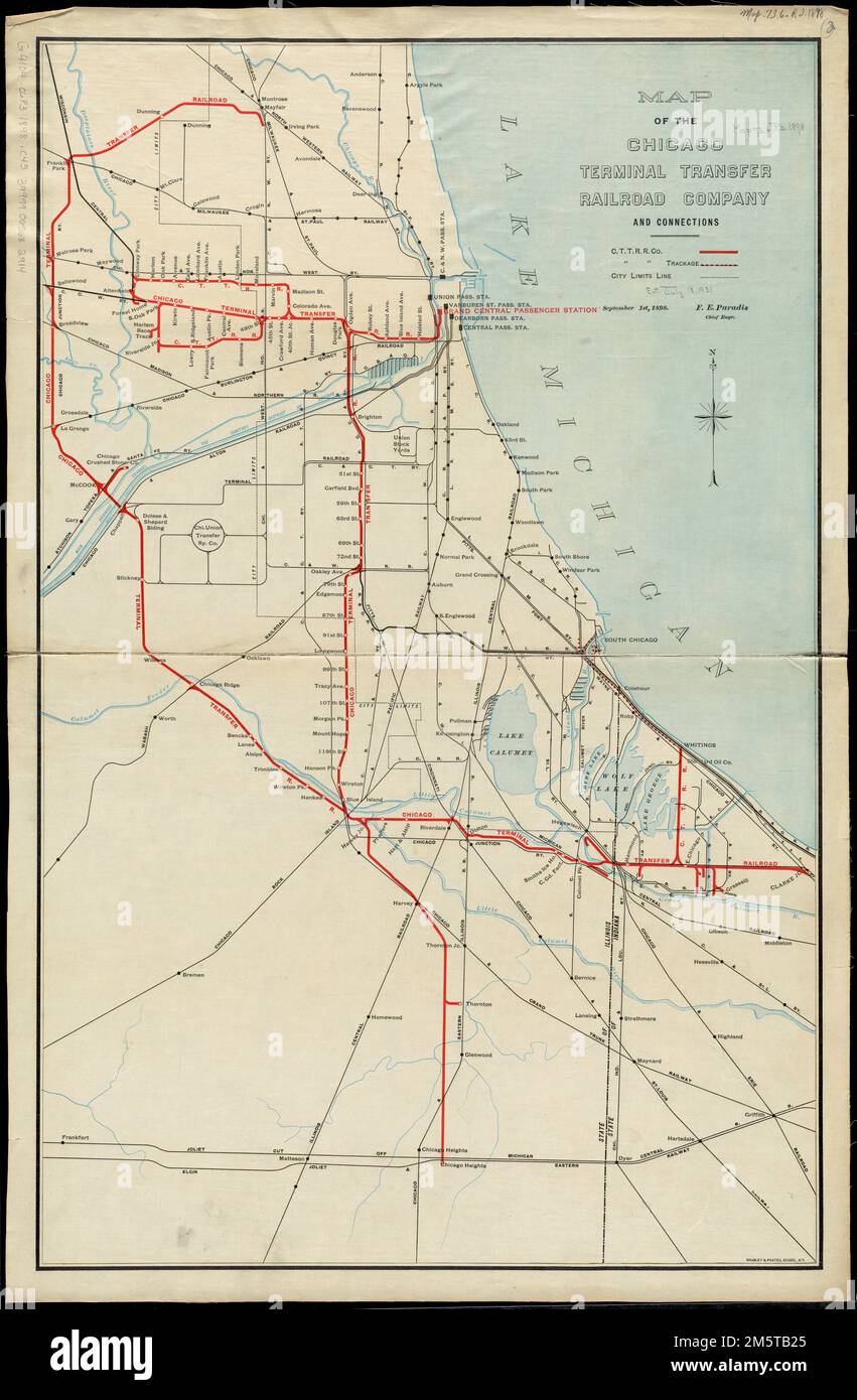 Chicago railroad map 1898 hi-res stock photography and images - Alamy