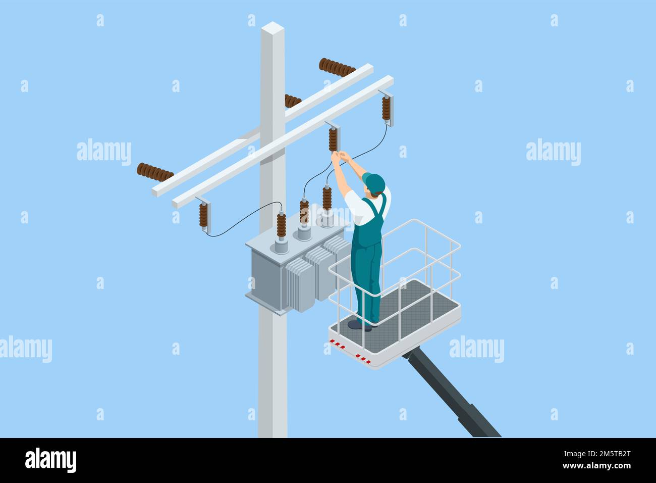 Isometric maintenance of voltage transformer, repair of power lines ...