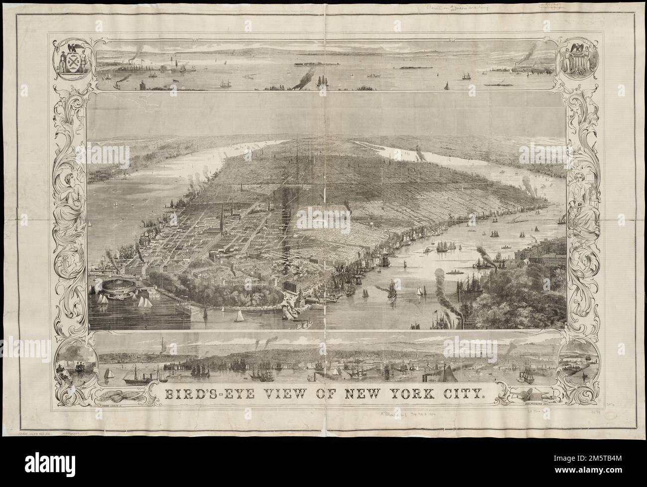 Bird's-eye view of New York City. Issued in "The Brother Jonathan ...