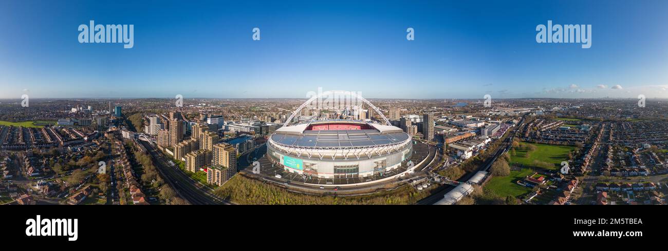 Aerial view of wembley stadium and wembley arena hi-res stock ...