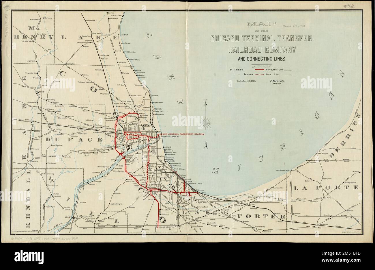 Map of the Chicago Terminal Transfer Railroad Company and connecting ...