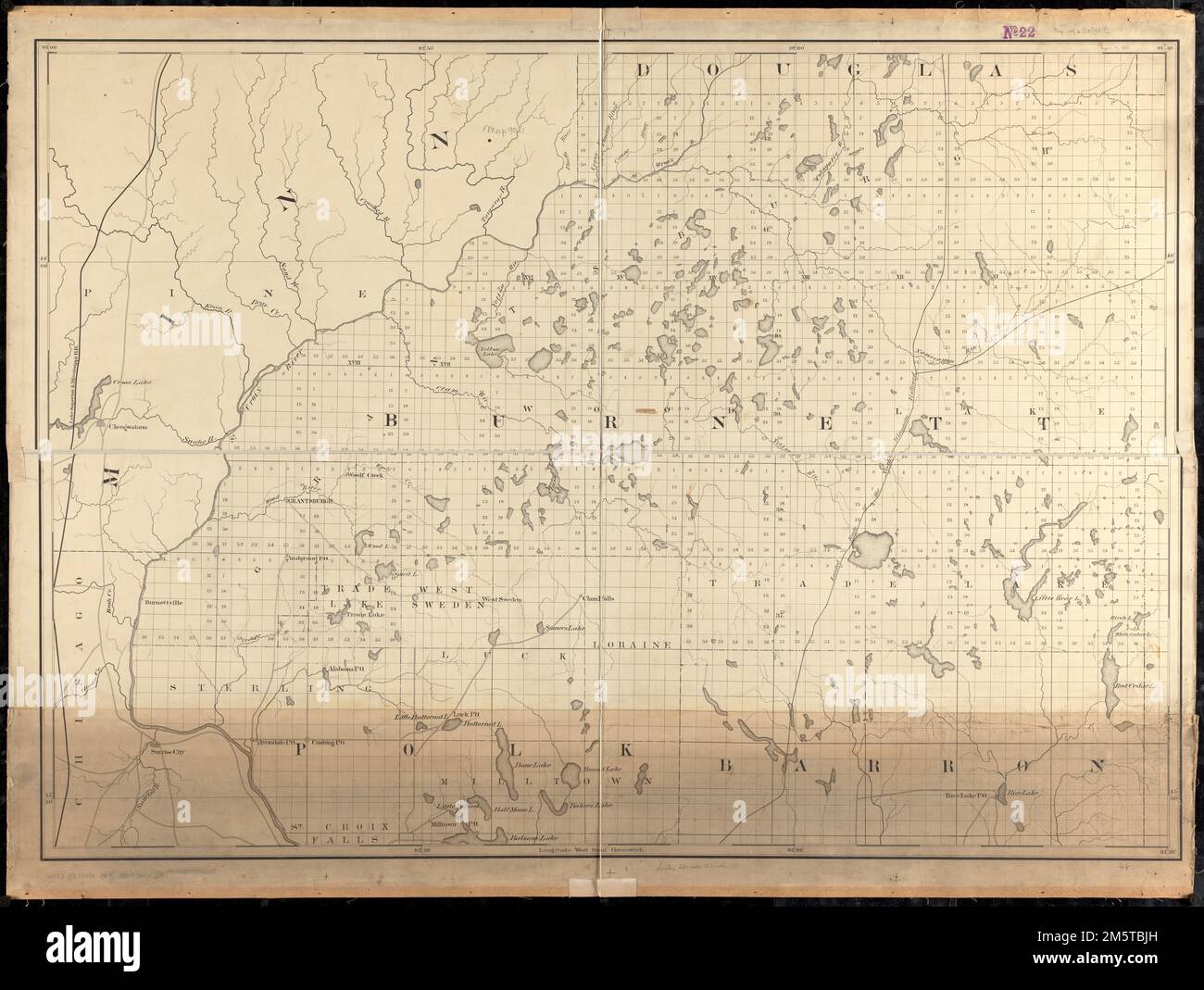 Burnett County, Wis.. Title from manuscript on verso. Manuscript map in ...