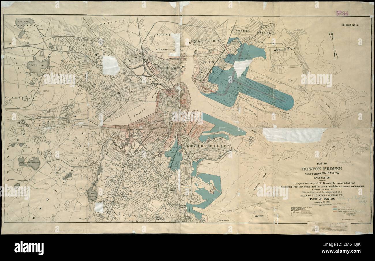 Map of Boston proper, Charlestown, South Boston and East Boston ...