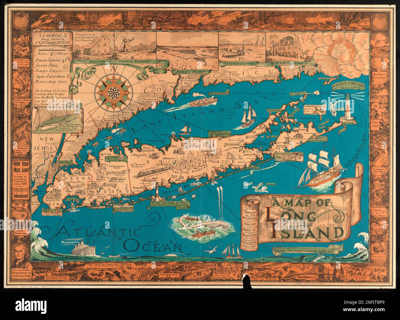 A map of Long Island. Pictorial map. Includes diagram showing how ...