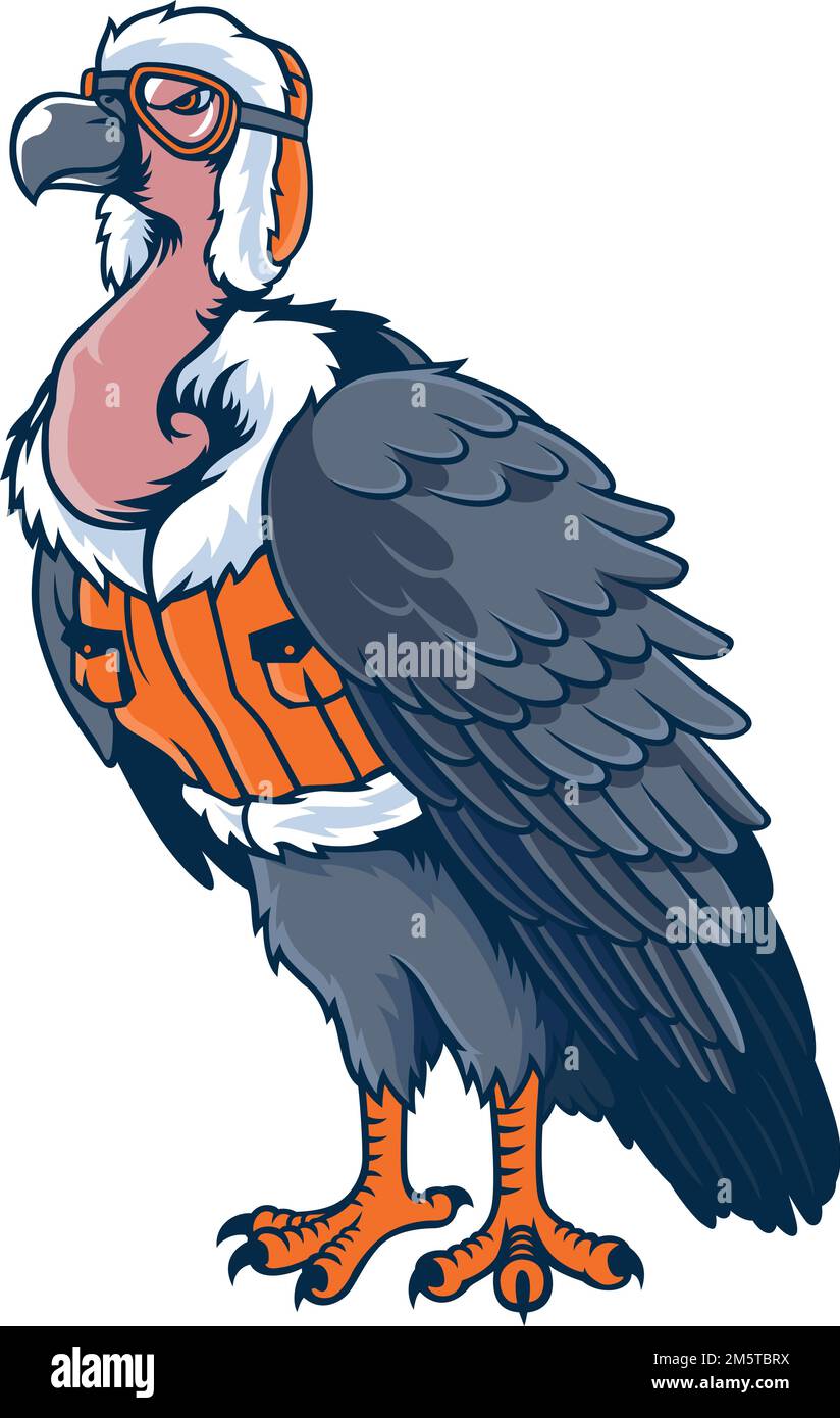 A Vulture Wearing Arctic Explorer Costumes with Vintage Style Stock ...