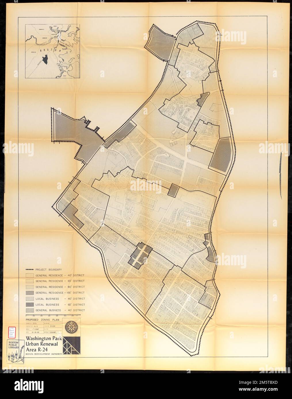 Washington Park urban renewal area r-24 : proposed zoning plan. Part of ...
