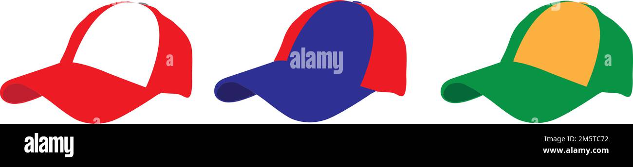 A set of baseball caps, vector illustration Stock Vector Image & Art ...