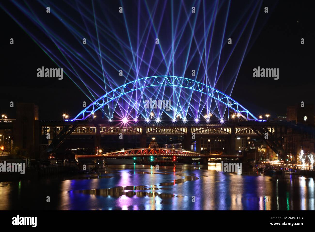 Newcastle upon Tyne, UK. 30 December 2022. Laser Light City, BAFTA ...
