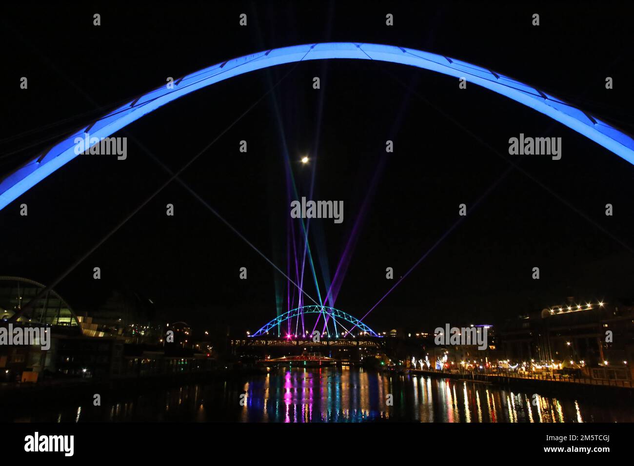 Newcastle upon Tyne, UK. 30 December 2022. Laser Light City, BAFTA ...