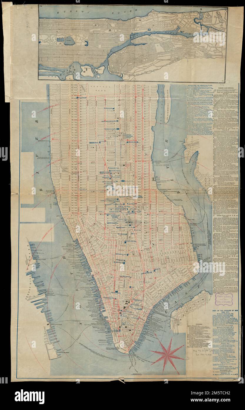 [New York City, from the Battery to 63rd street]. Shows hotels, horese ...