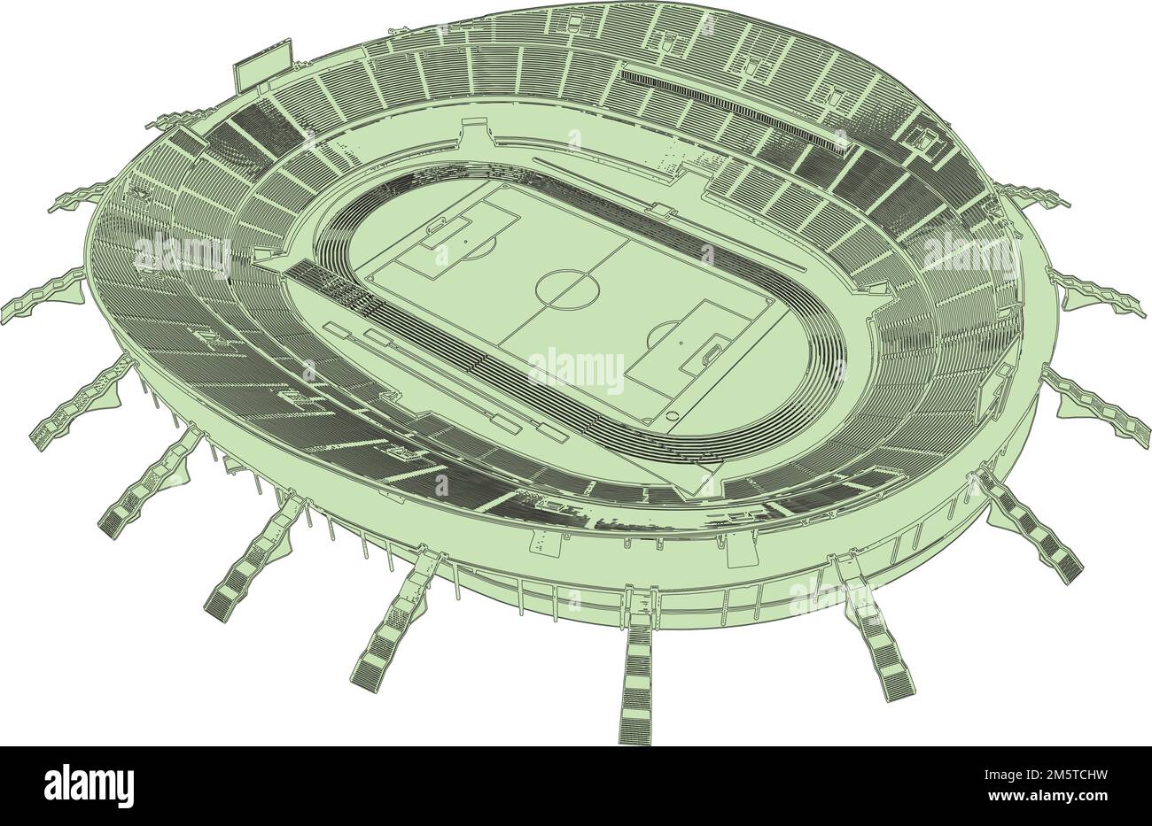 Football Soccer Stadium Vector. Illustration Isolated On White ...