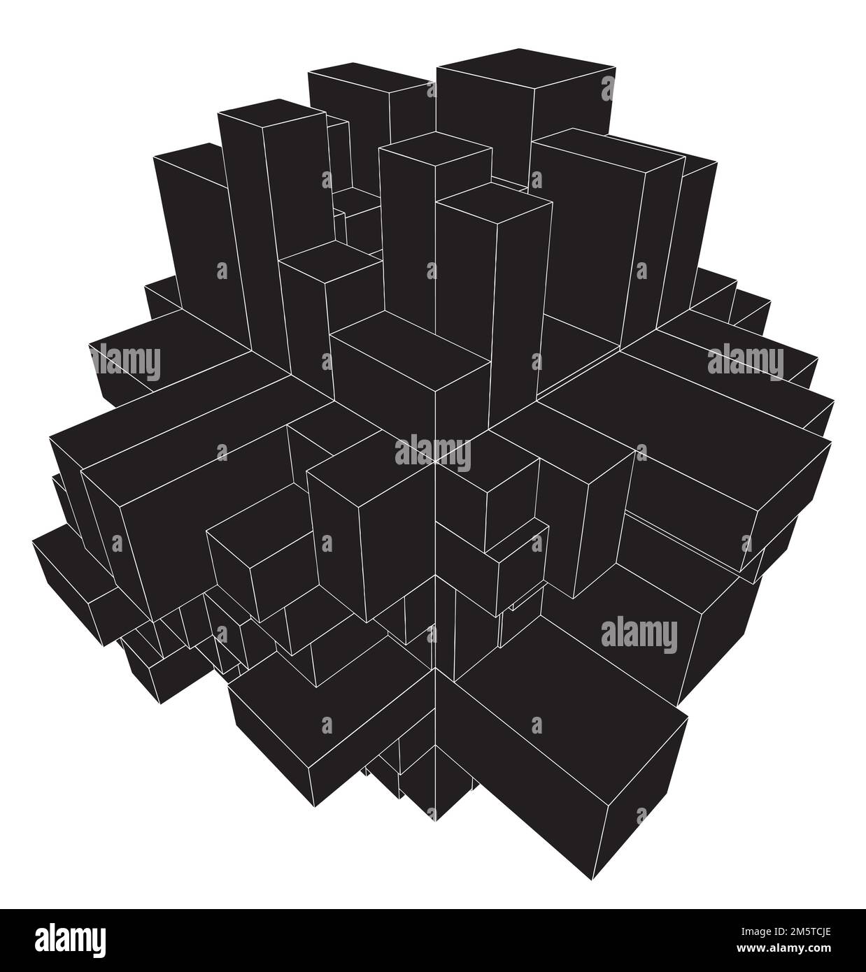 Abstract Urban City Of Boxes Vector. Illustration Isolated On White ...