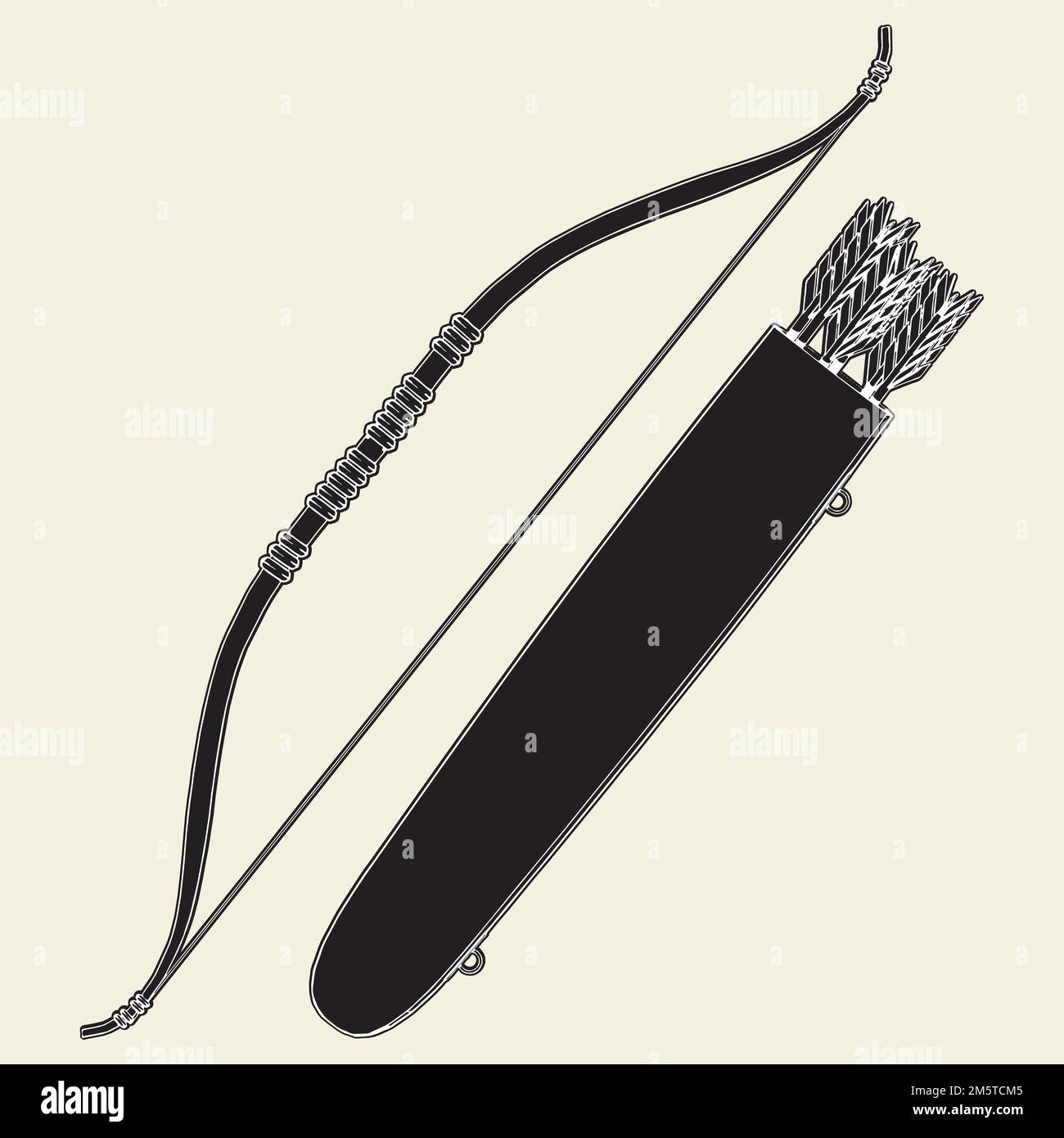 Indians Bow Arrow and Arrow Holder Vector. Illustration Isolated On ...