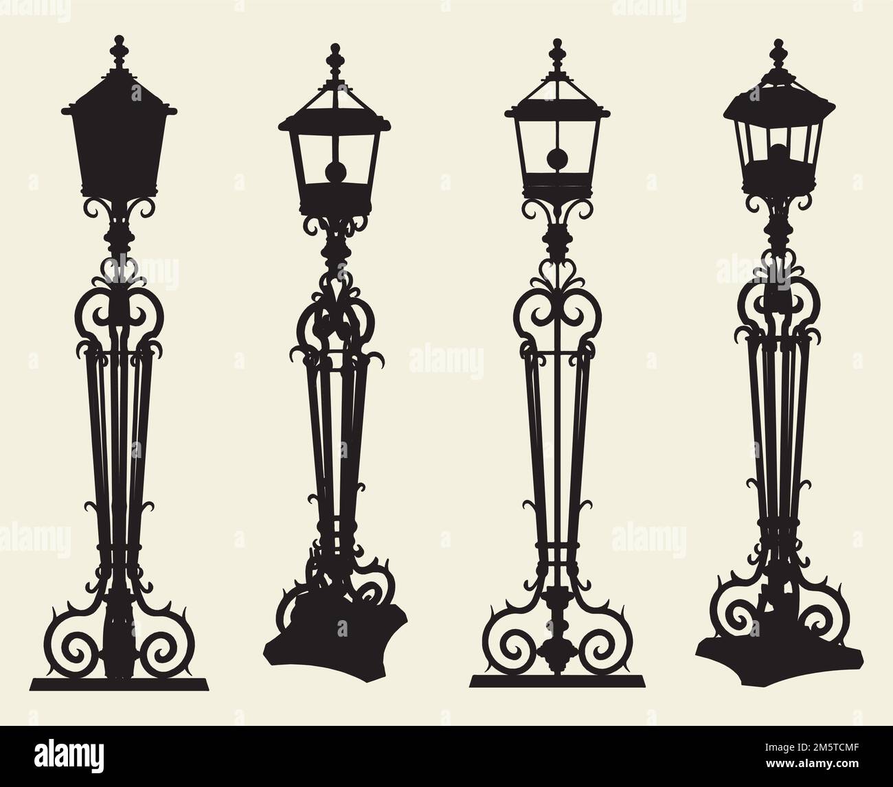 Candelabra Street Light Vector. Illustration Isolated On White ...