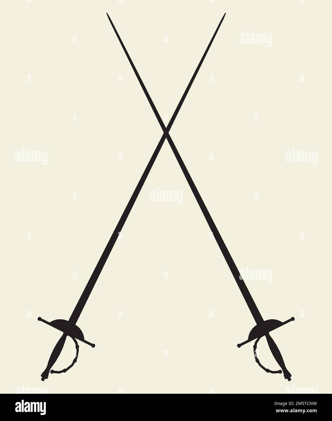 Swords Vector. Illustration Isolated On White Background. A vector ...