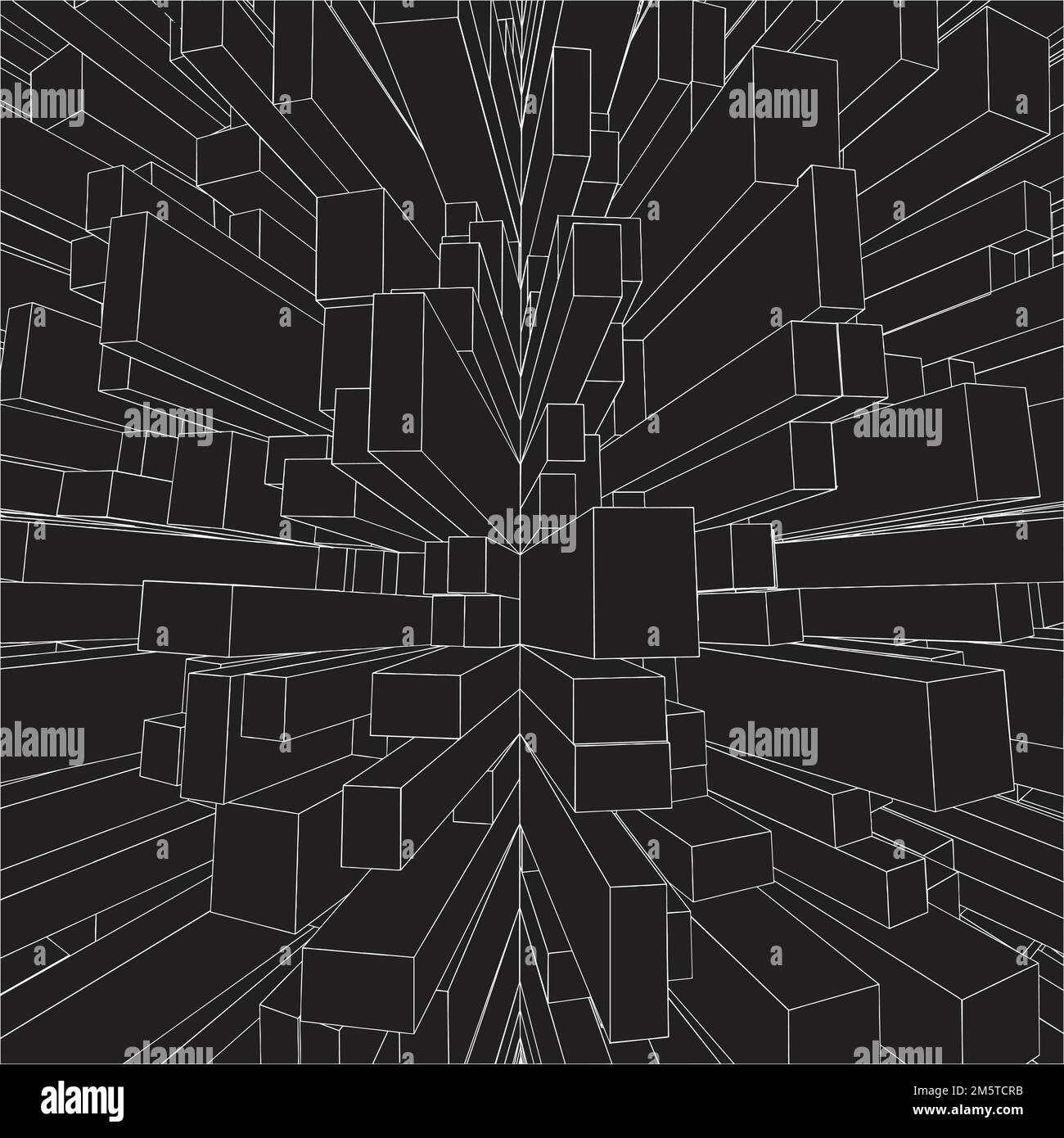 Abstract Urban City Of Boxes Vector. Illustration Isolated On White ...