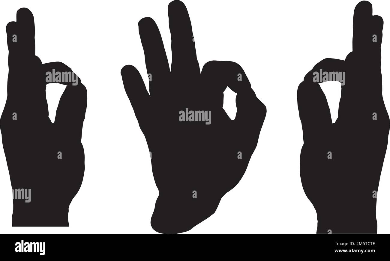 OK Hand Sign Vector. Illustration Isolated On White Background. A ...