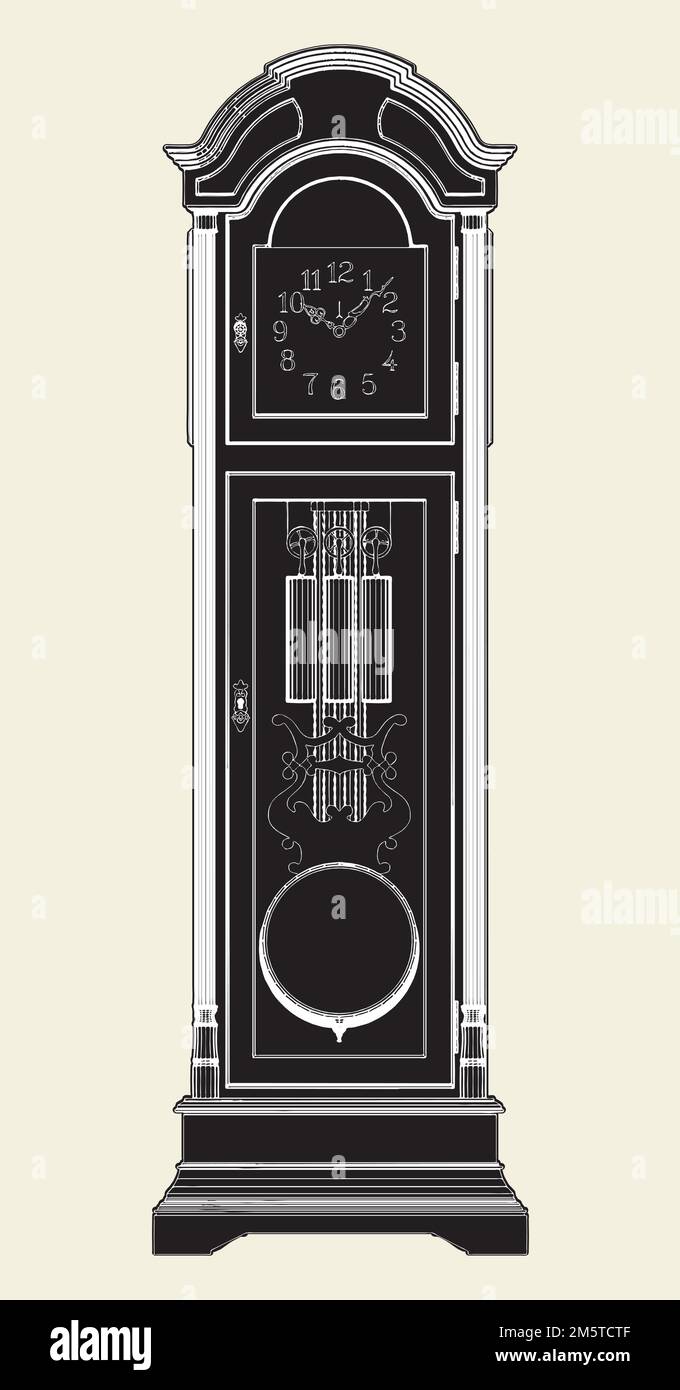 Antique Standing Clock Vector Stock Vector Image & Art - Alamy