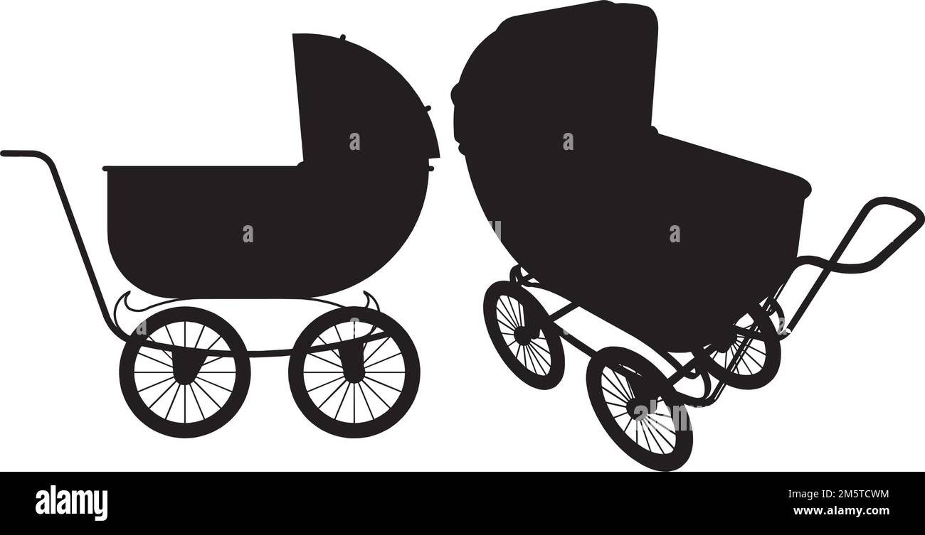 Baby Stroller Vector. Illustration Isolated On White Background. A ...