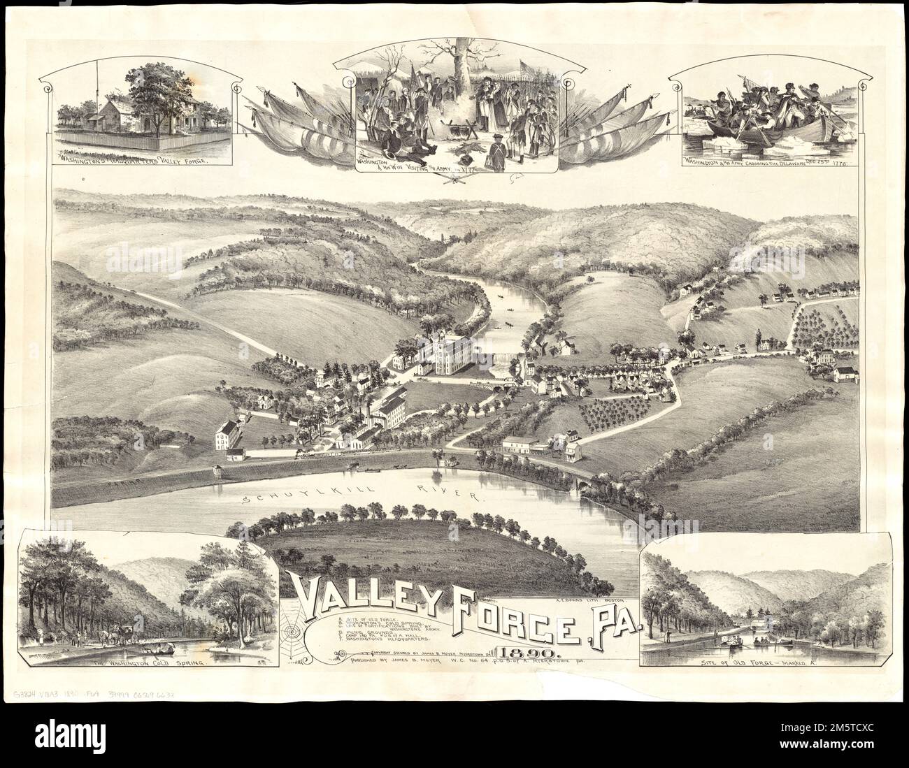 Valley Forge, Pa. 1890. Bird's-eye-view. Includes 5 illustrations and ...