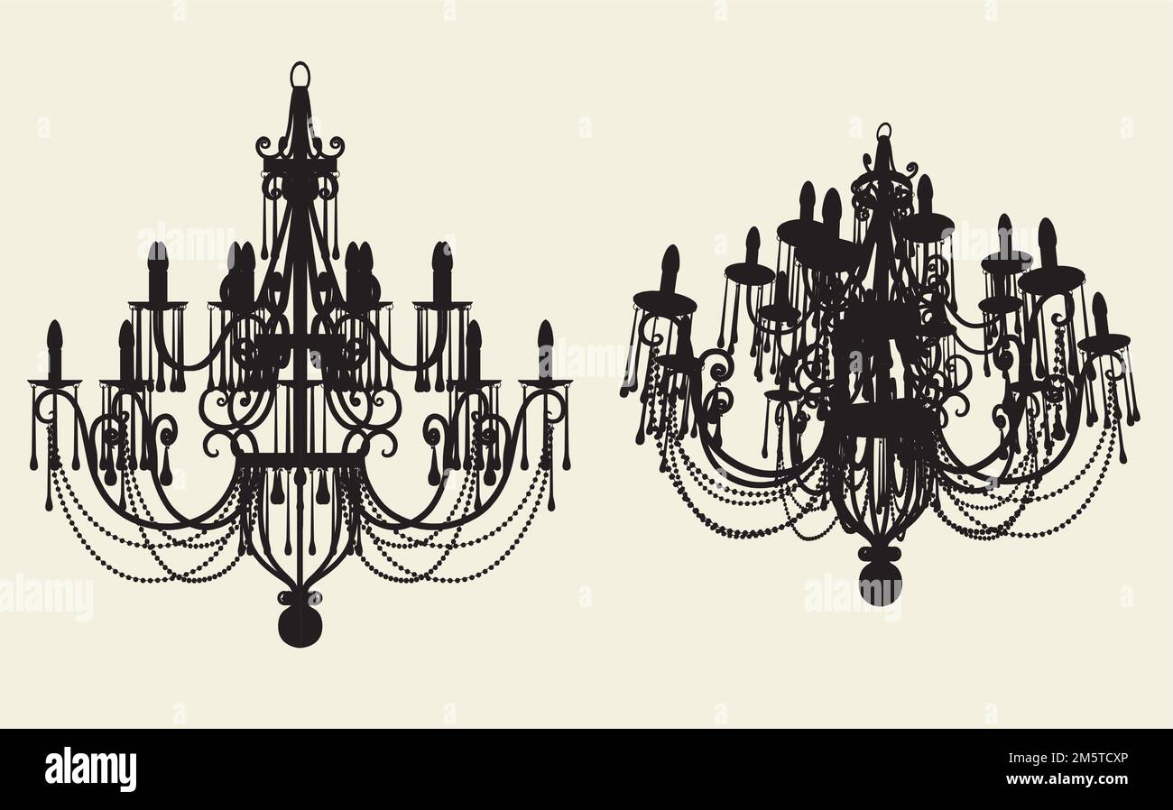 Luster Chandelier Vector. Illustration Isolated On White Background. A ...