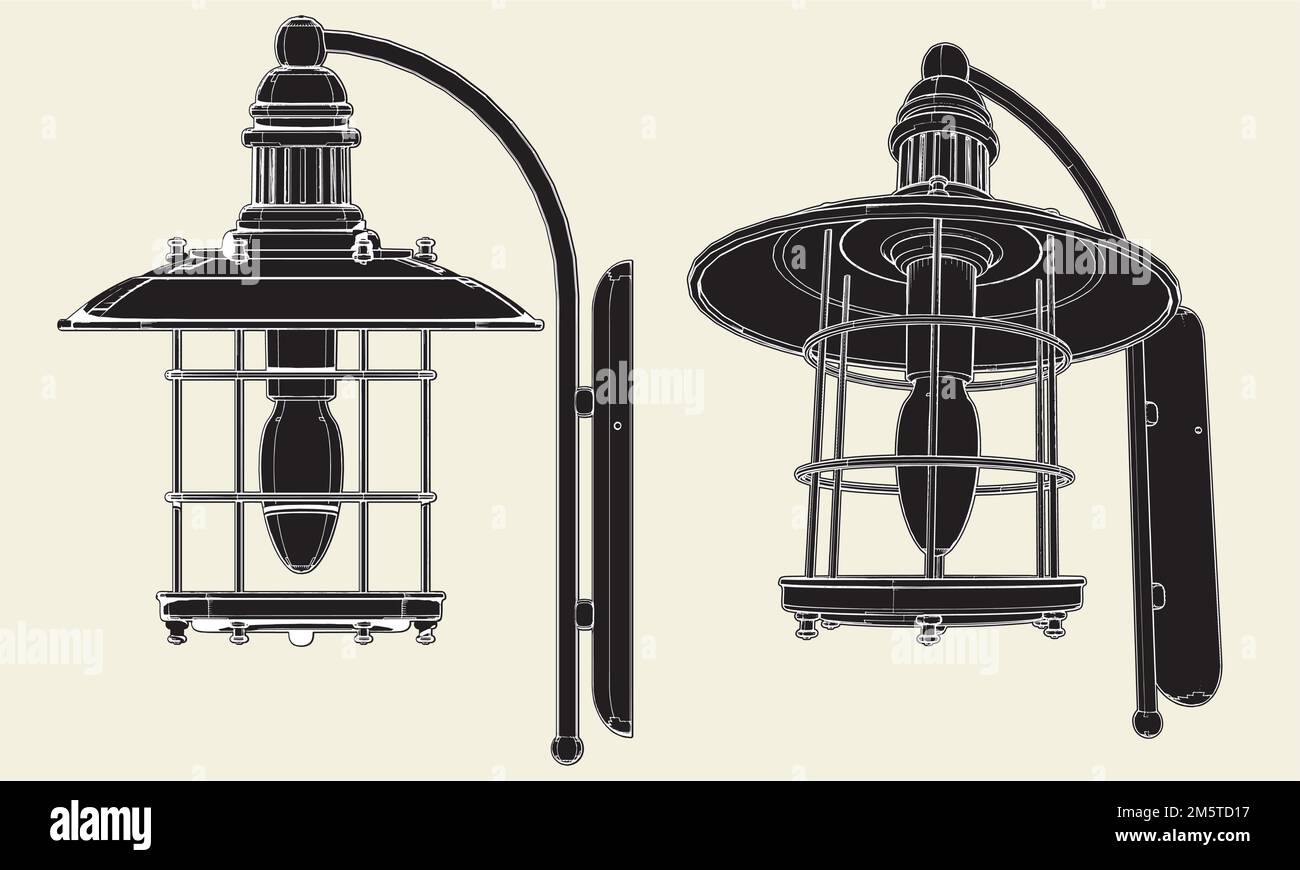 Candelabra Street Light Vector. Illustration Isolated On White ...