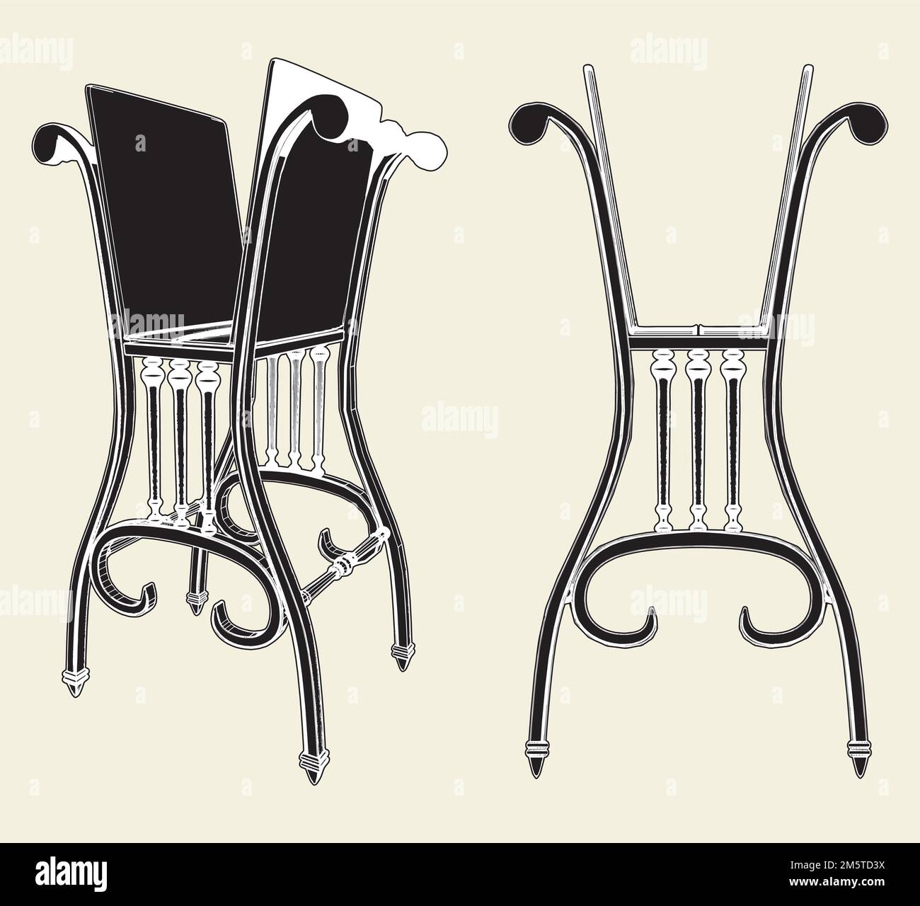 Antique Chair Vector. Illustration Isolated On White Background. A ...