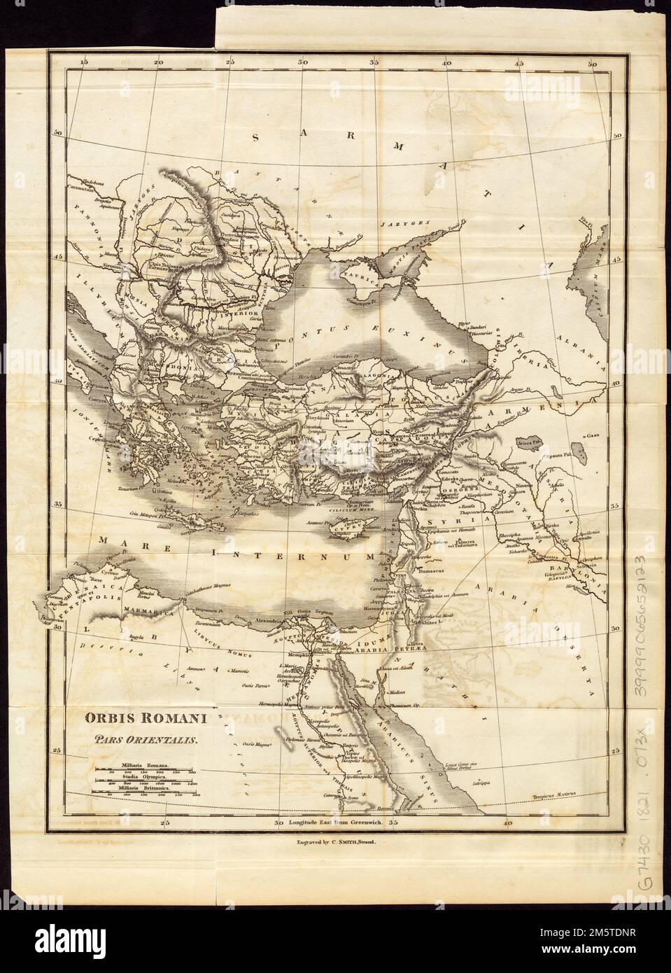 Orbis Romani pars orientalis. Relief shown by hachures. "Engraved by C ...