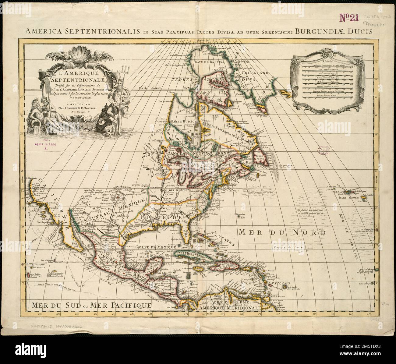 L'Amerique septentrionale. Relief shown pictorially. Includes ...