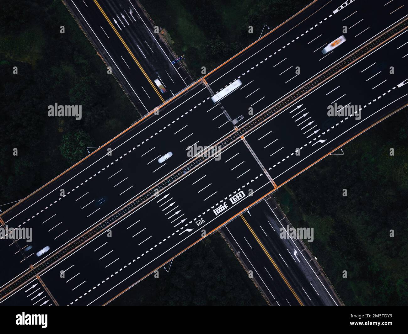 A top view of cars driving in highways Stock Photo - Alamy