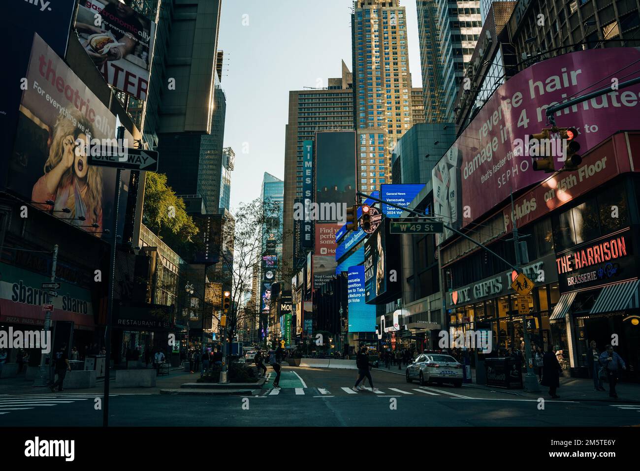 Famous Times Square landmark in New York downtown with mock up ...
