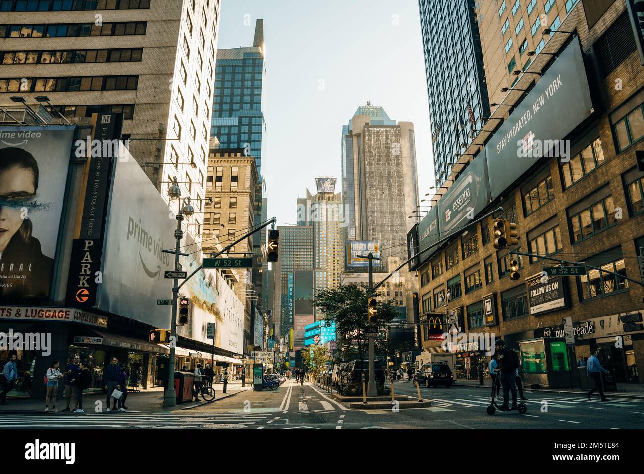 Famous Times Square landmark in New York downtown with mock up ...