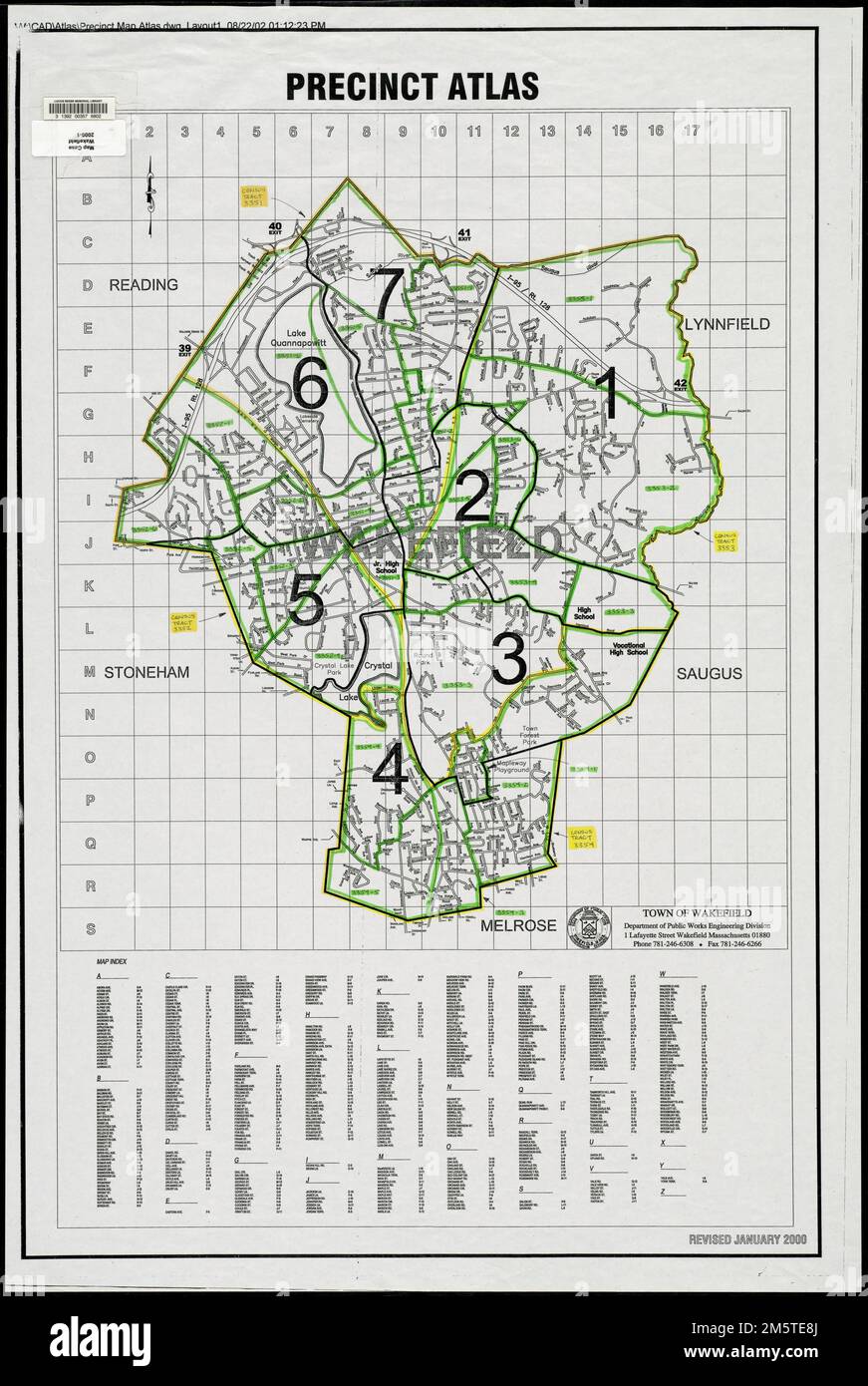 Precinct atlas, Town of Wakefield. Revised January 2000. Map depicts ...