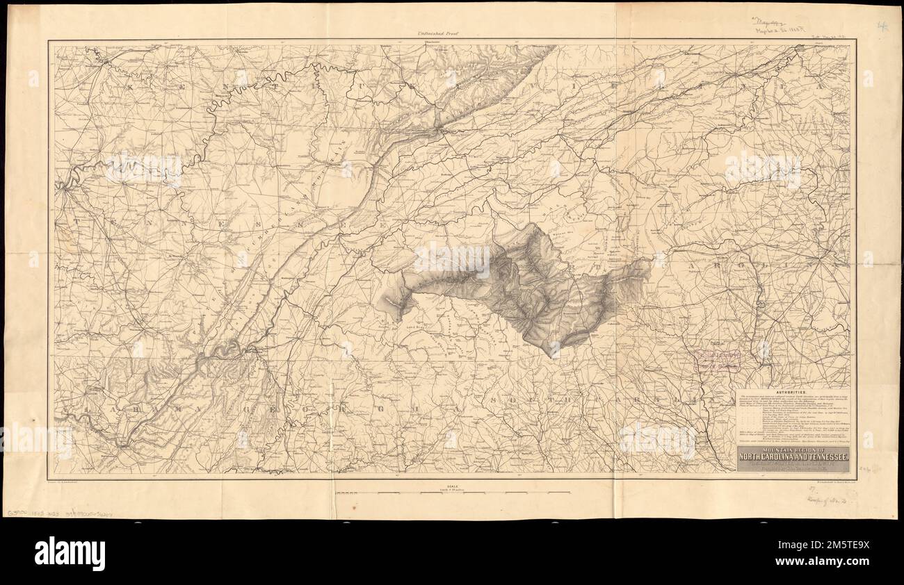 Mountain region of North Carolina and Tennessee. Relief shown by ...