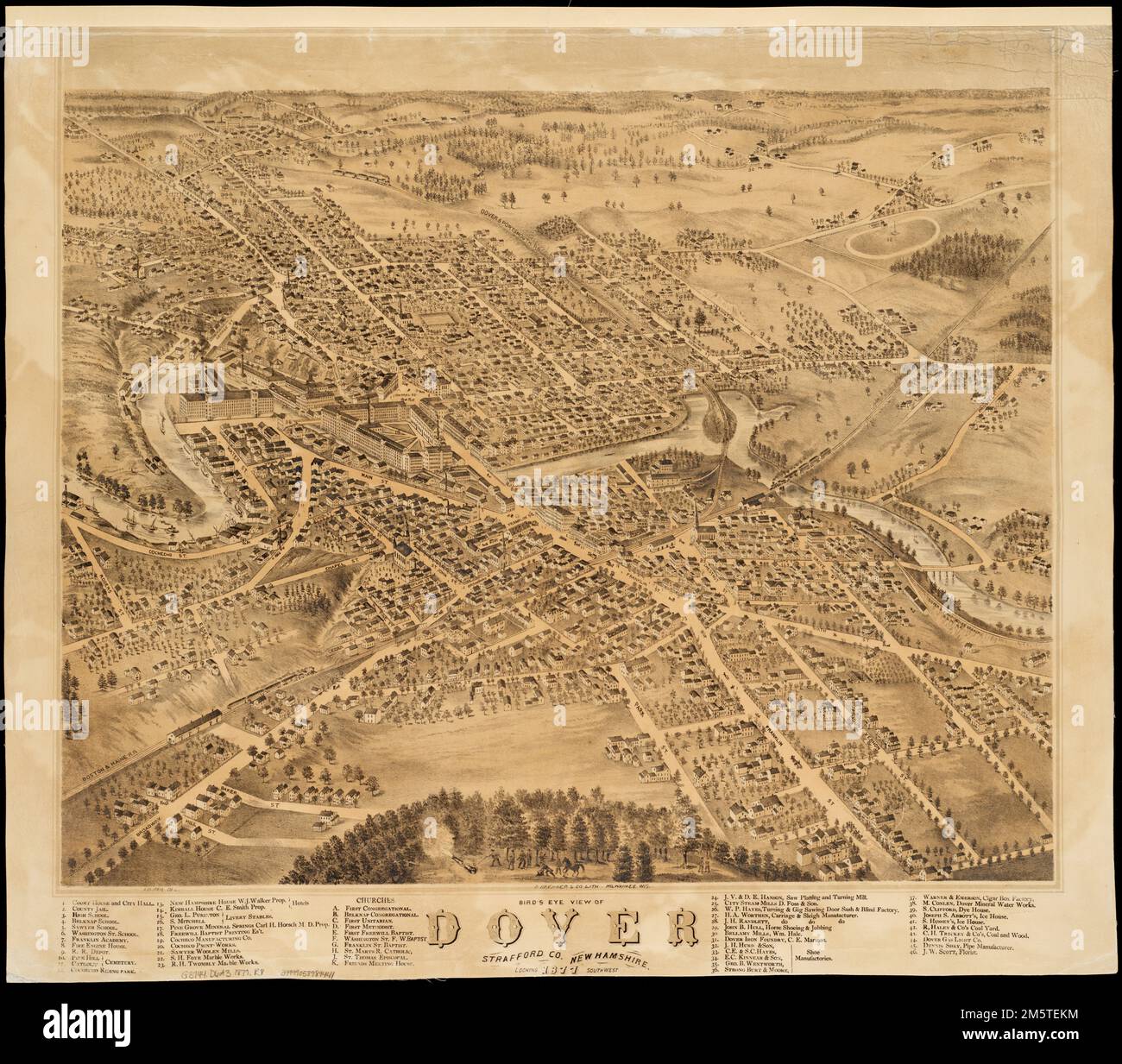 Bird's eye view of Dover, Strafford Co., New Hampshire : 1877, looking ...