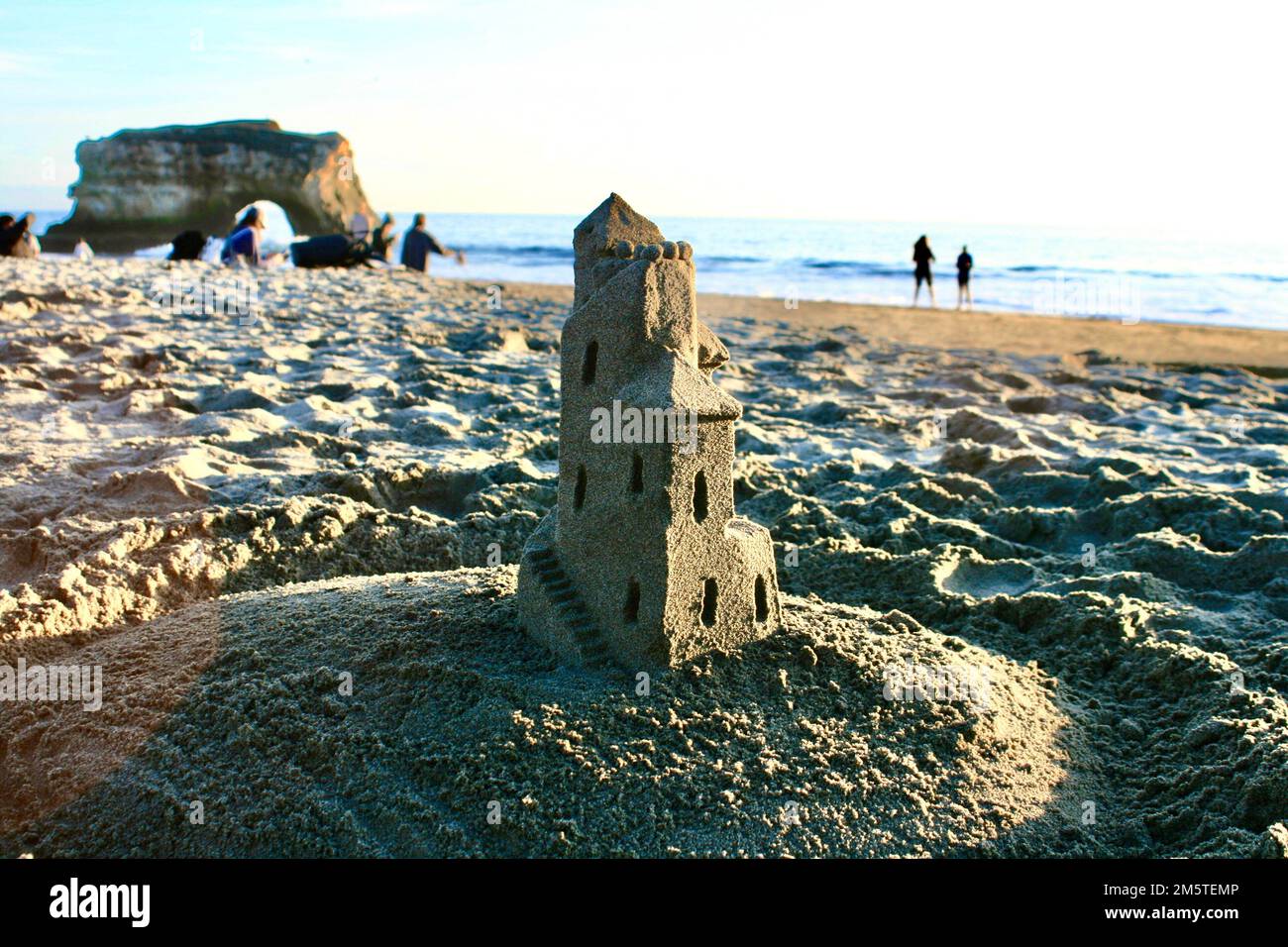 Sand Castle at Natural Bridges Stock Photo - Alamy