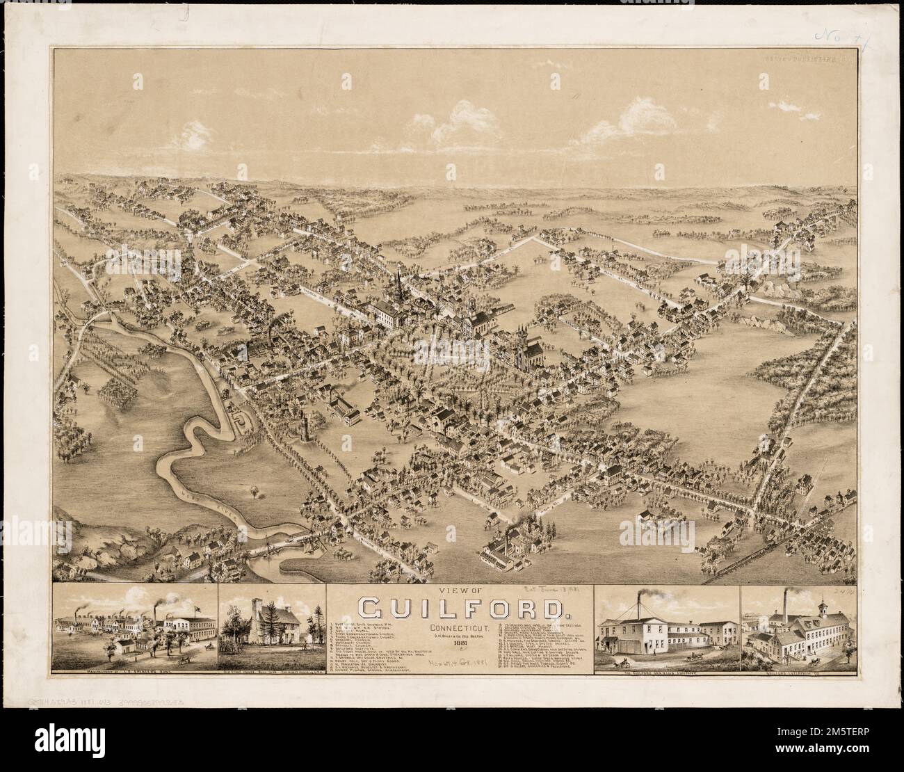 View of Guilford, Connecticut : 1881. Bird's-eye view. Includes ill ...