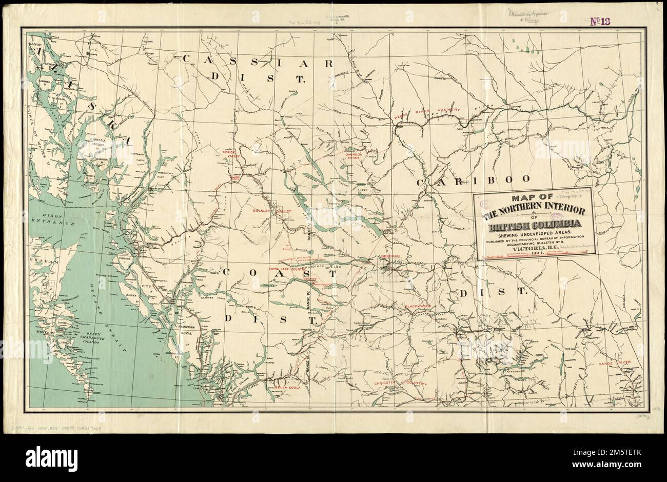 Map of british columbia interior hi-res stock photography and images ...