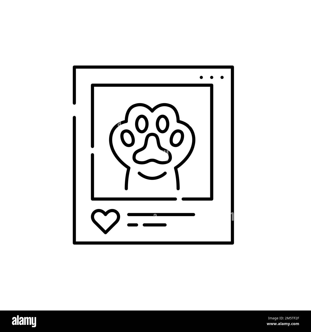 Cat paw picture on social media. Pets bloggers. Pixel perfect, editable ...