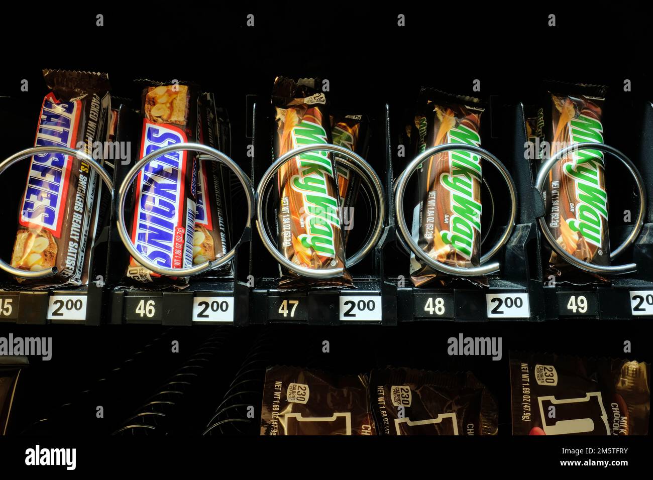 Snickers and Milky Way chocolate bars in automated coin-operated ...