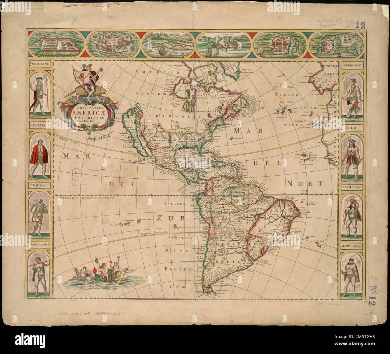 Nova totivs Americae descriptio. Relief shown pictorially. State 3 ...