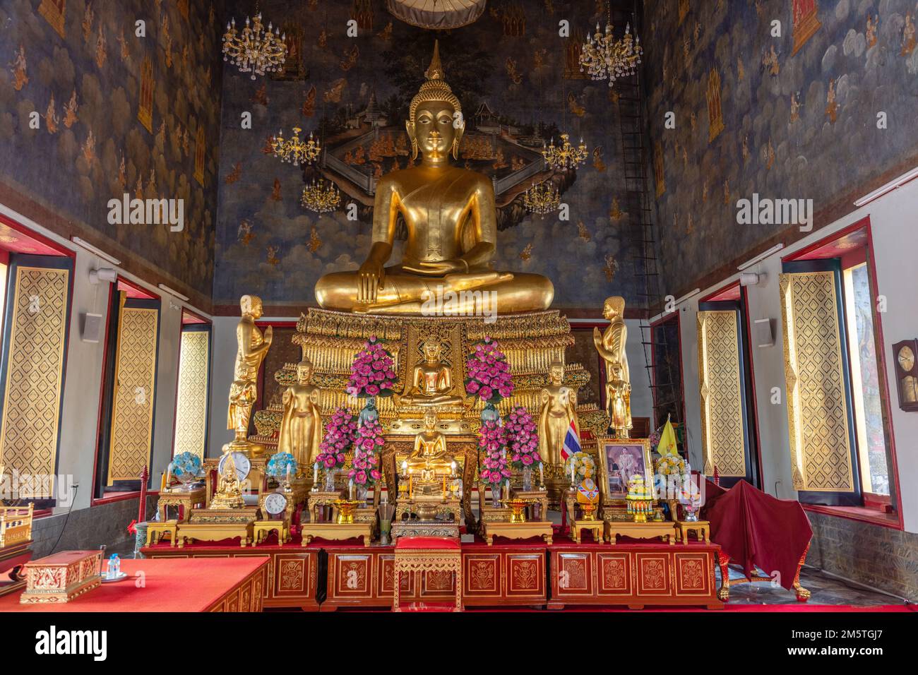 Seated Maravijaya Buddha statue in ubosot (ordination hall) of Wat ...