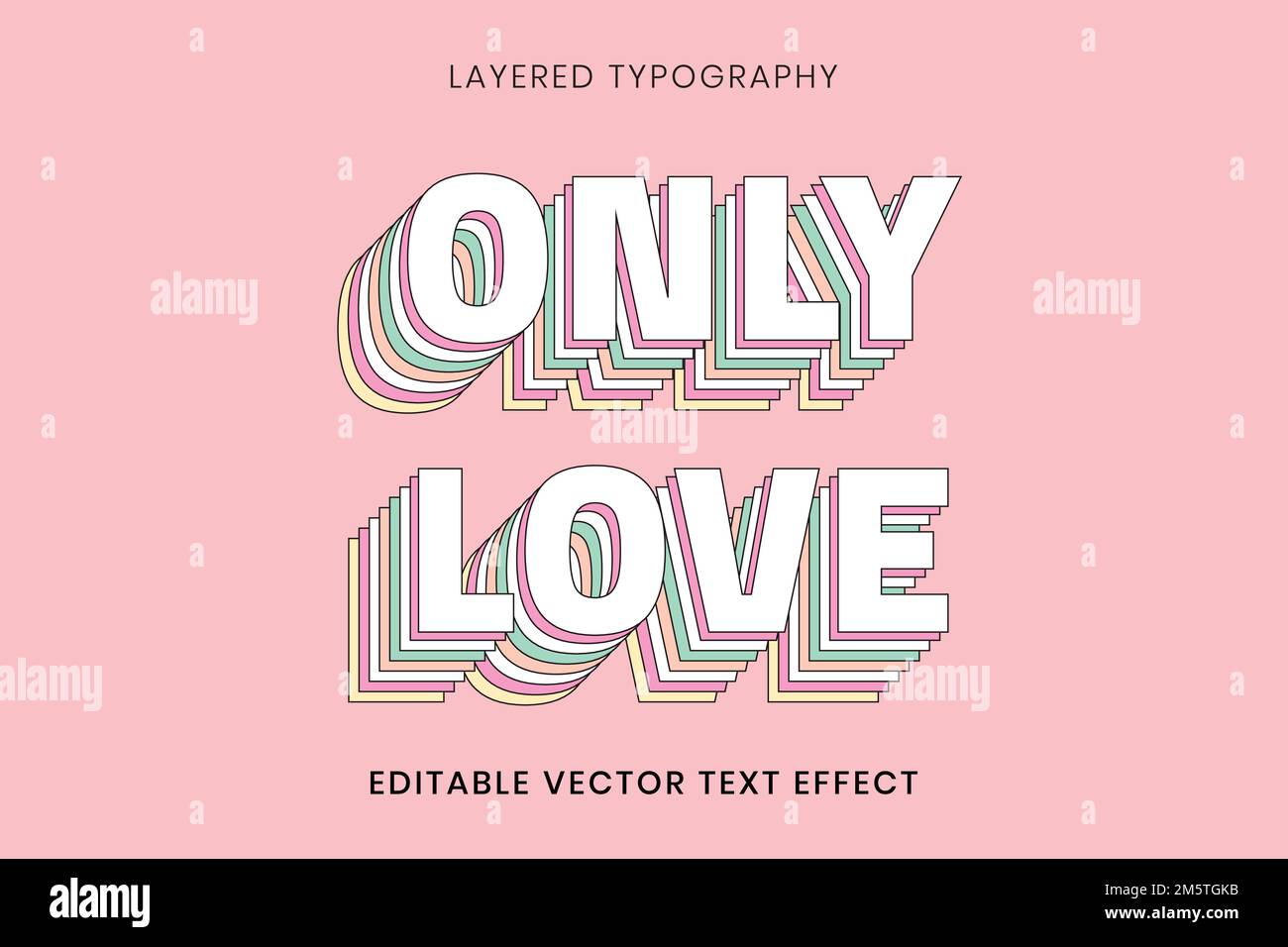 Layered editable text effect template vector 3d typography Stock Vector ...