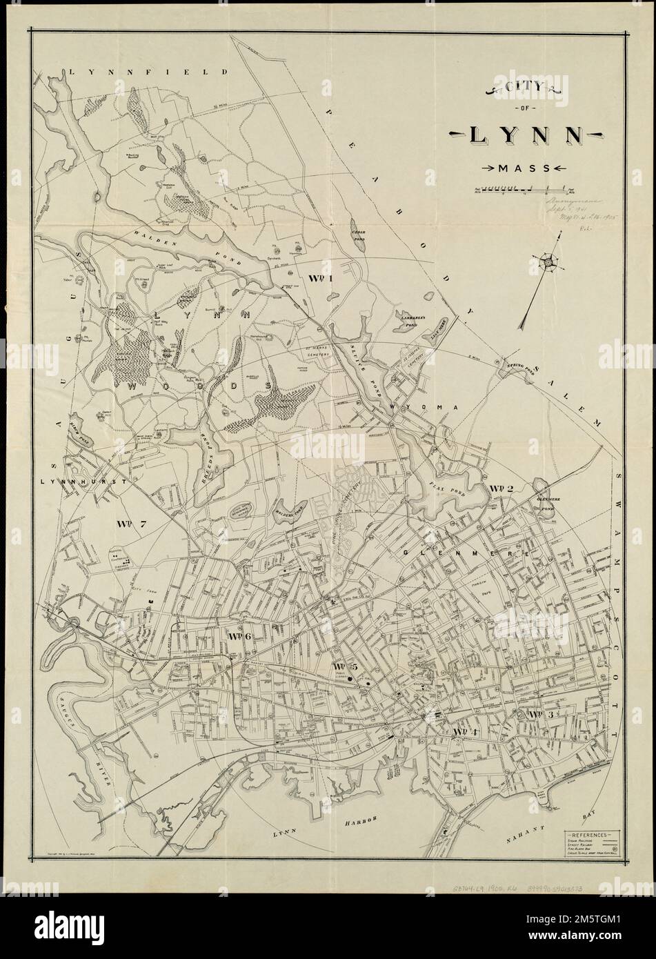 City of Lynn, Mass. Oriented with north toward the upper right. Relief ...
