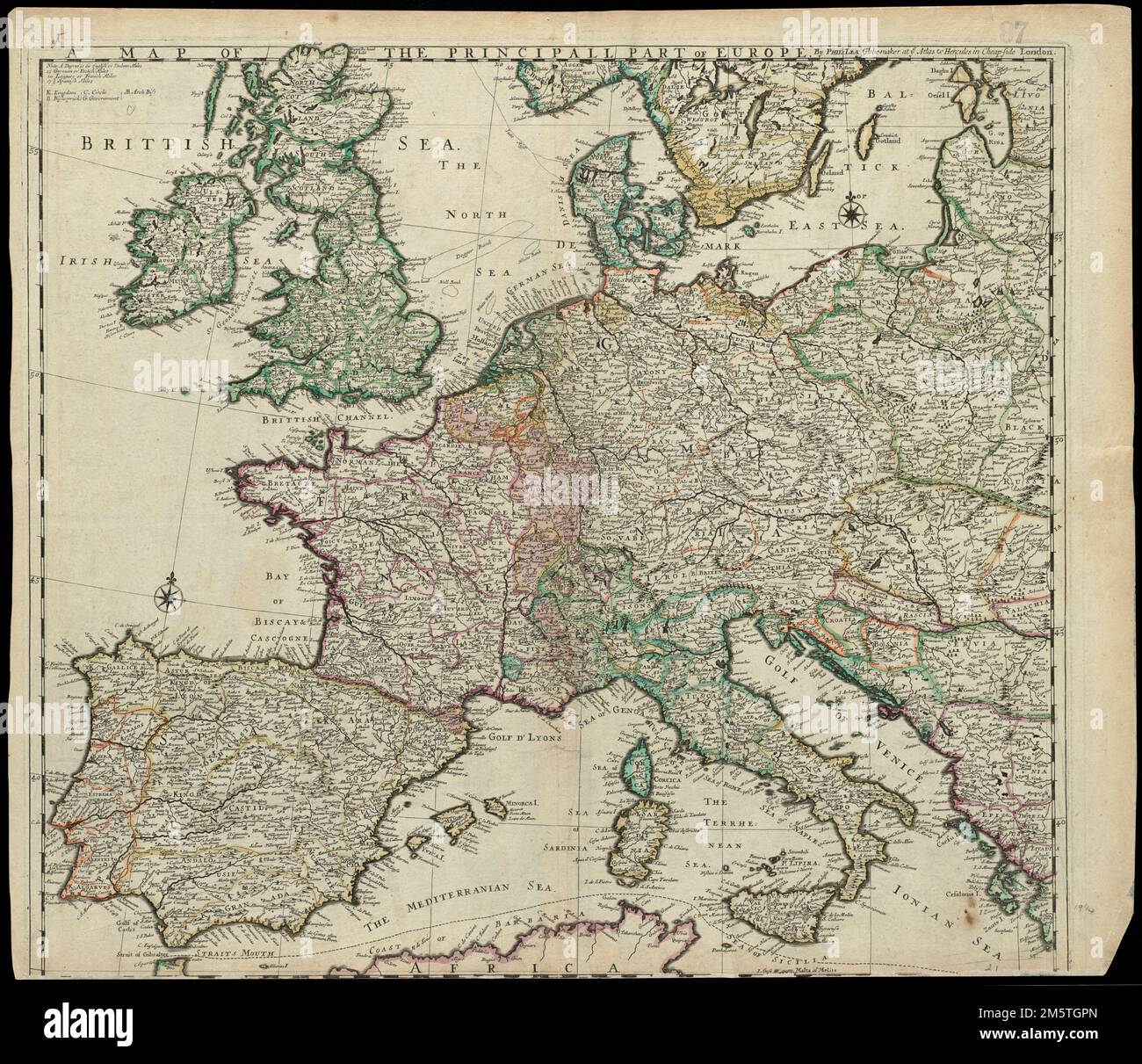 A map of the principall part of Europe. Relief shown pictorially ...